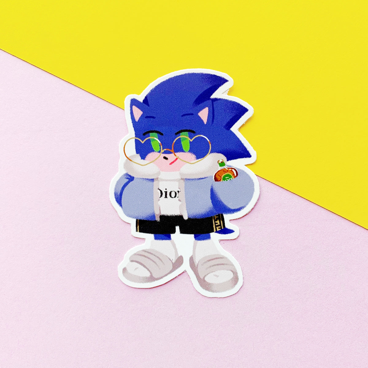 drippy sonic sticker – coffeecakey
